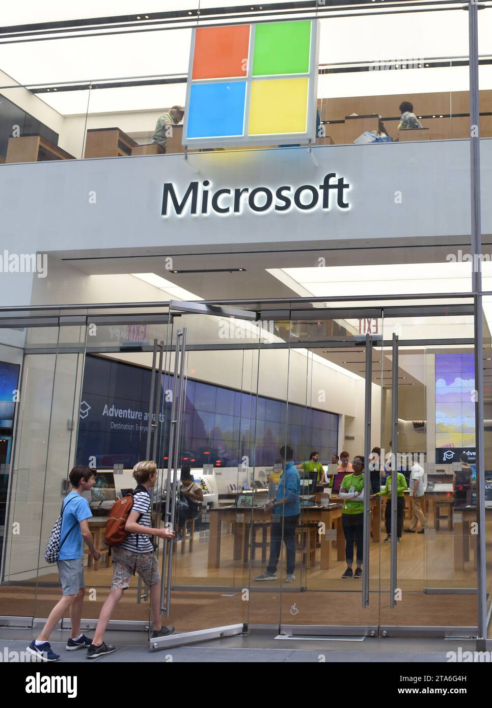 New York, USA - June 9, 2018: Microsoft store on Fifth Avenue in New ...