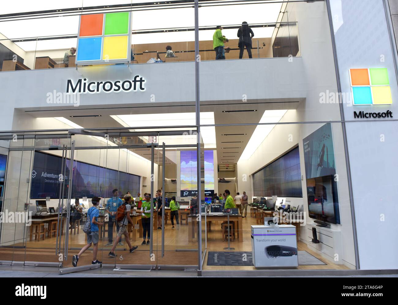 New York, USA - June 9, 2018: Microsoft store on Fifth Avenue in New ...