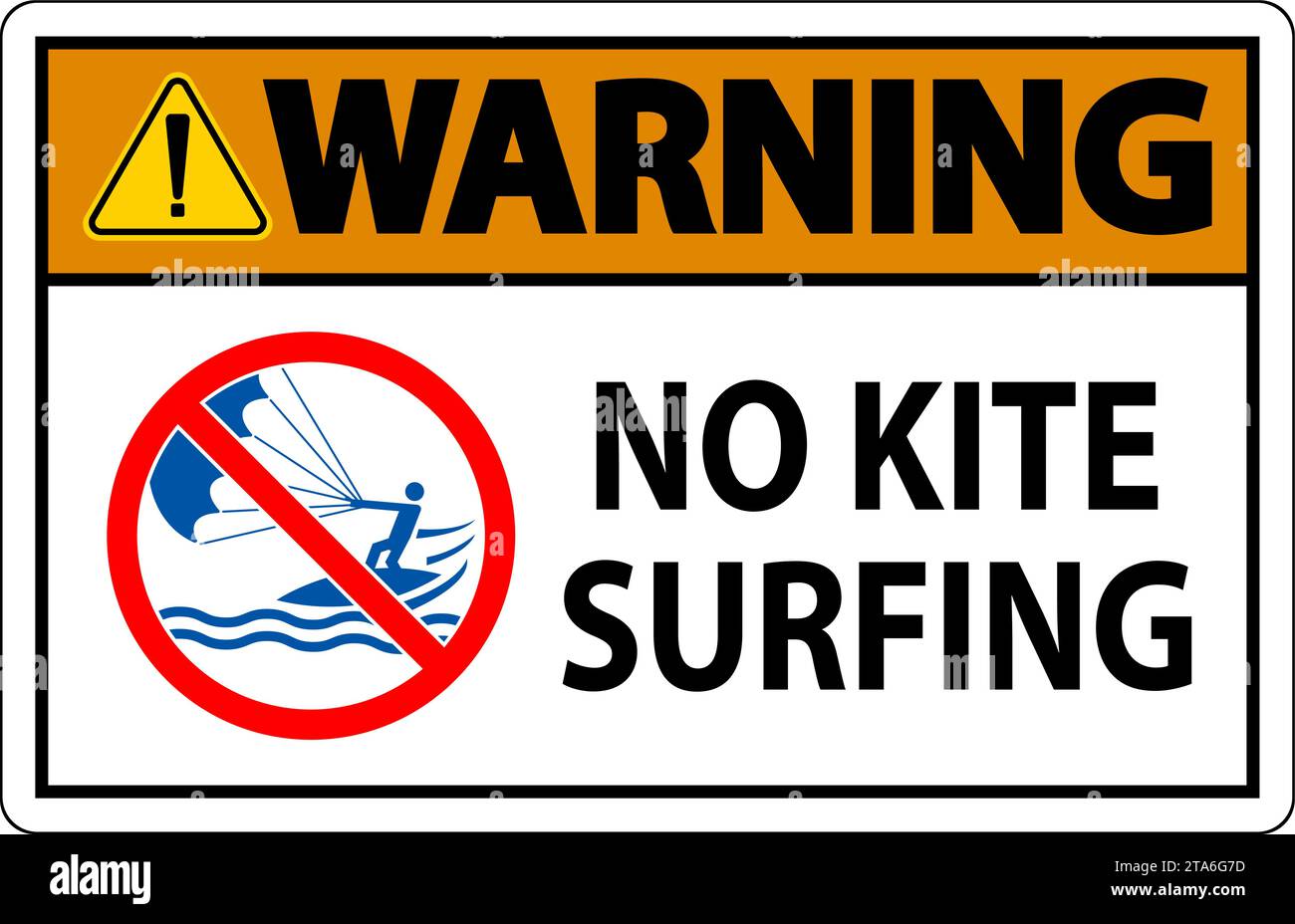 Water Safety Sign Danger, No Kite Surfing Stock Vector Image & Art - Alamy