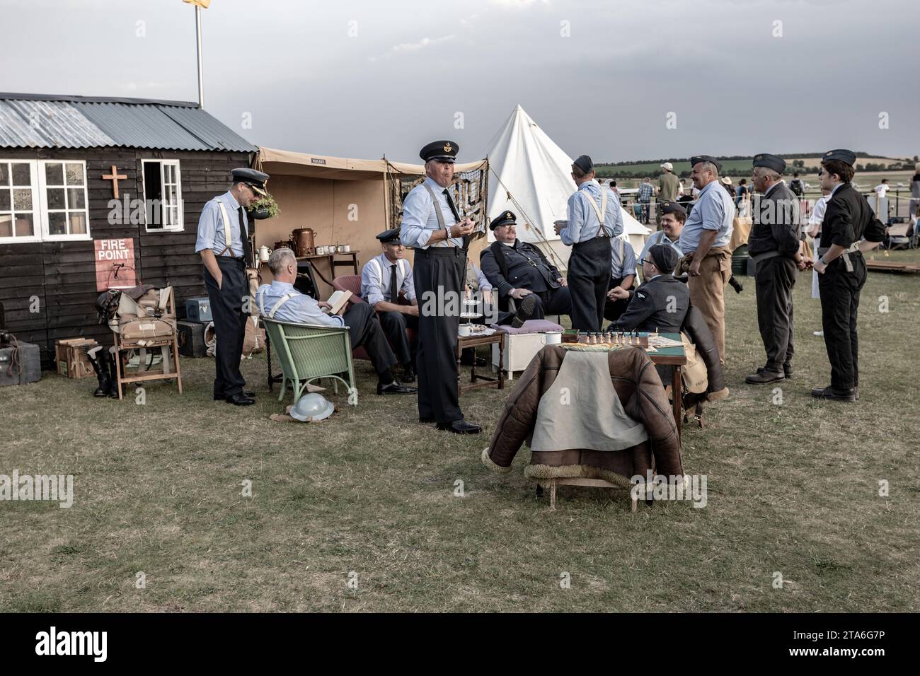 A typical scene of RAF WW2 staff relaxing Stock Photo - Alamy