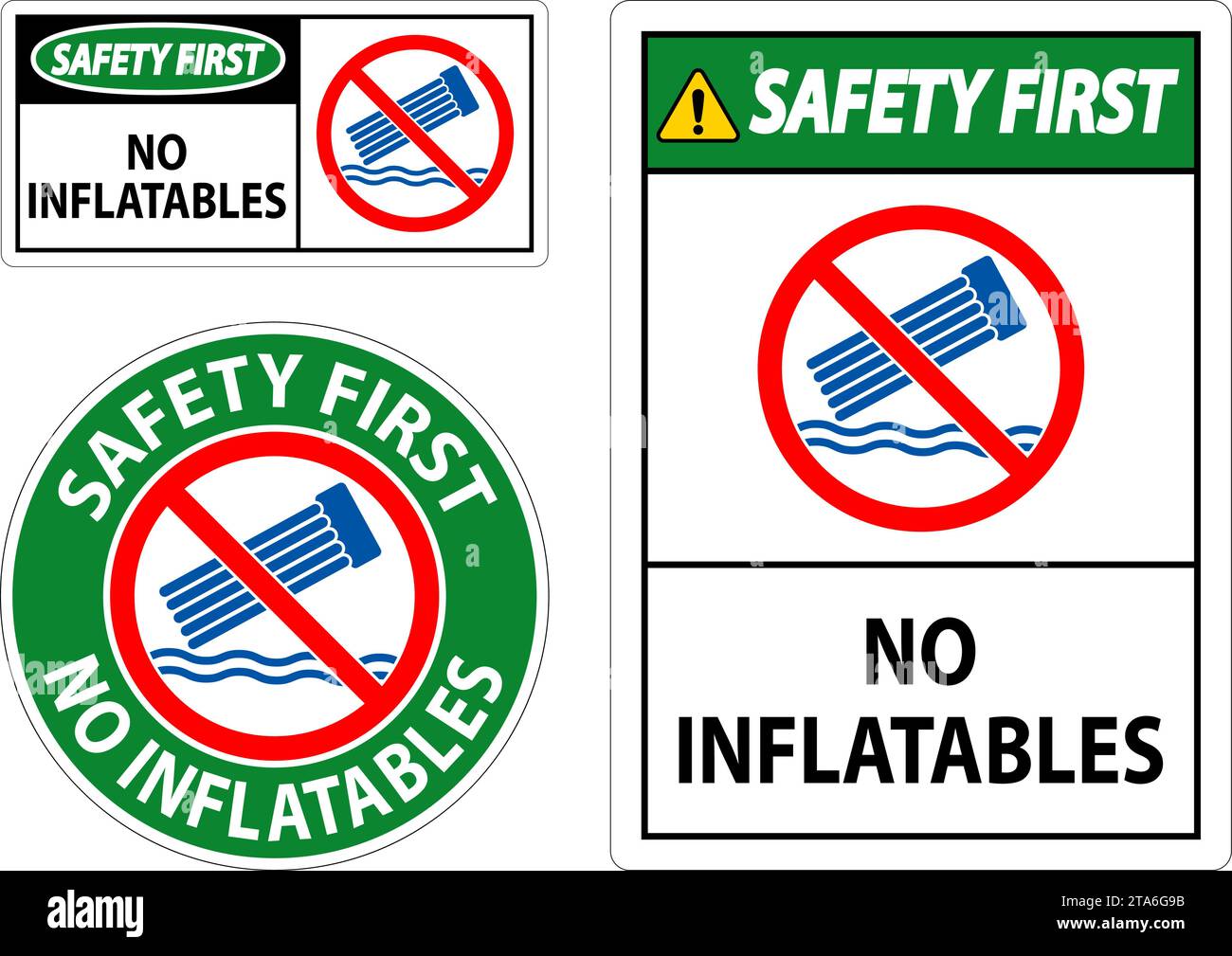 Water Safety Sign Attention, No Inflatables Stock Vector Image & Art ...