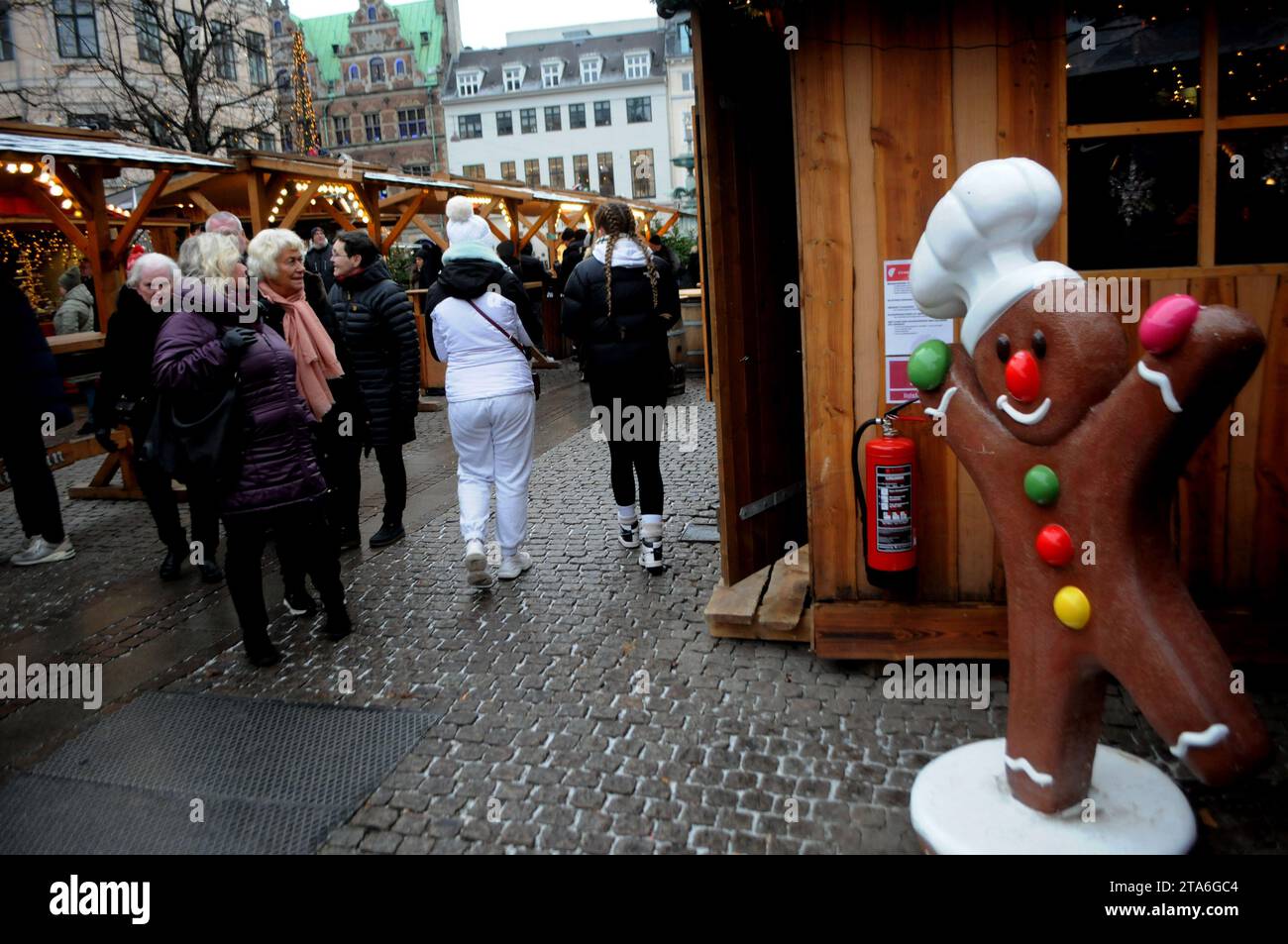 Copenhagen, Denmark /29 November 2023/.Visitors at christmas market in ...