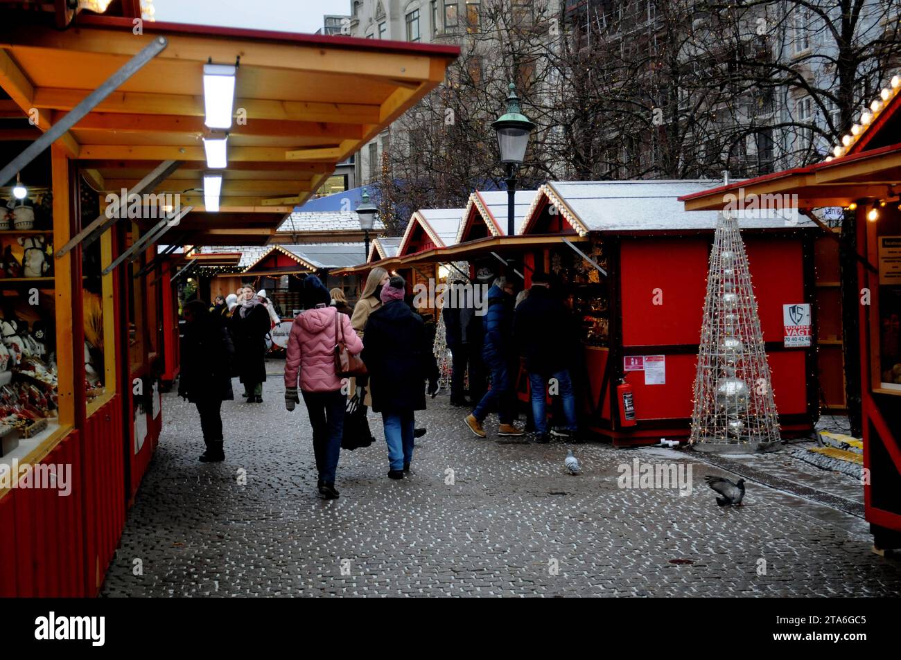 Copenhagen, Denmark /29 November 2023/.Visitors at christmas market in ...
