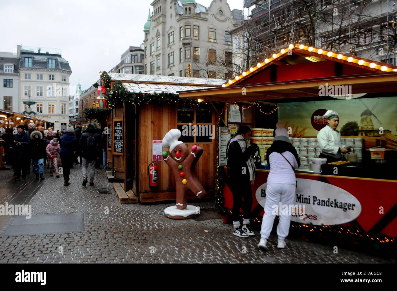 Copenhagen, Denmark /29 November 2023/.Visitors at christmas market in ...