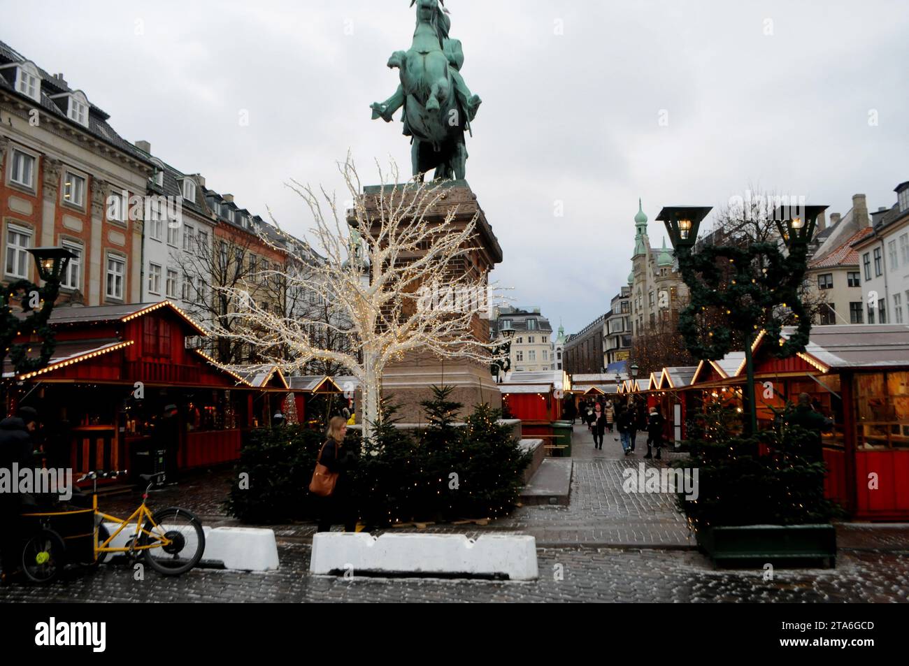 Copenhagen, Denmark /29 November 2023/.Visitors at christmas market in ...
