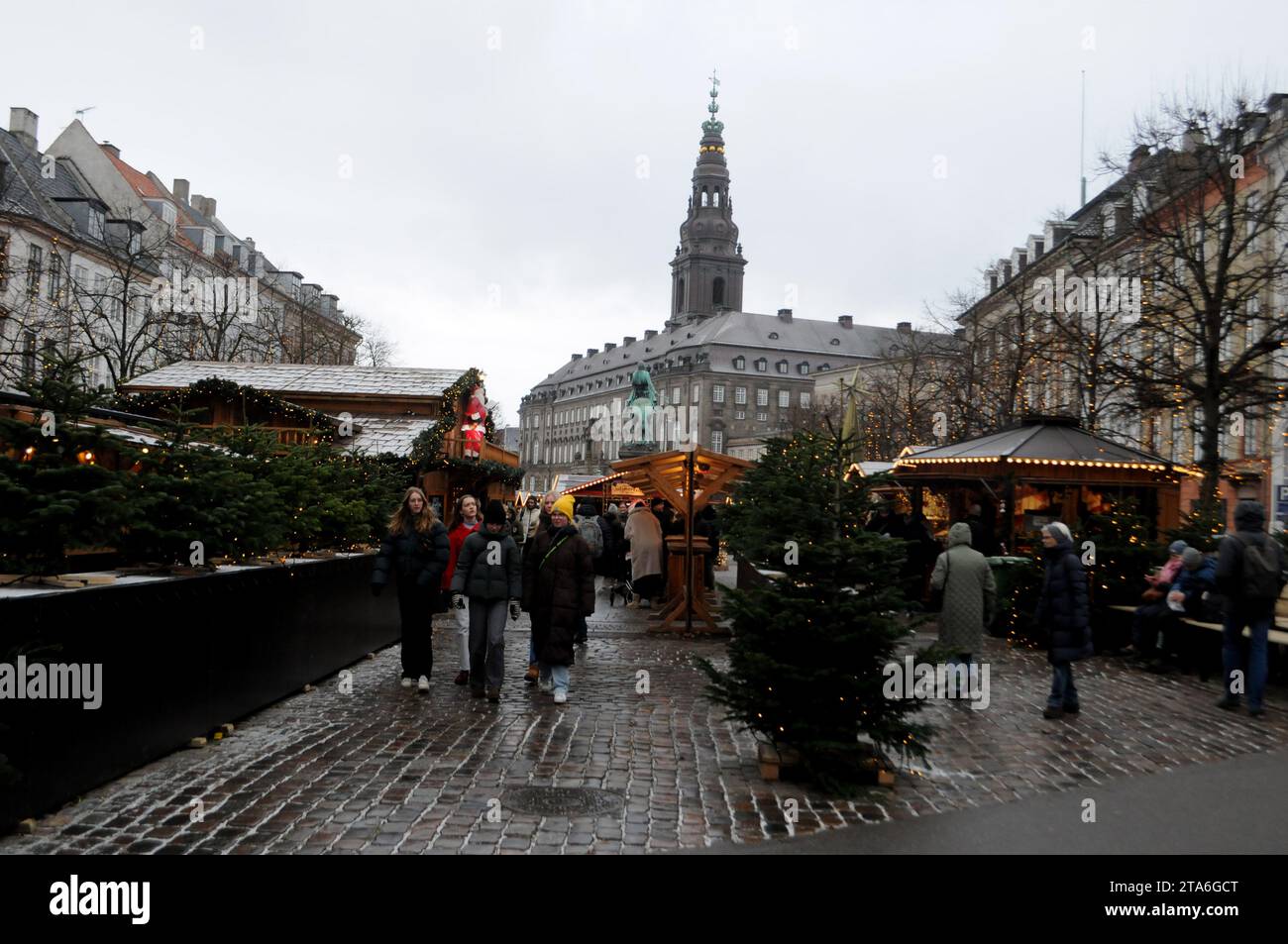 Copenhagen, Denmark /29 November 2023/.Visitors at christmas market in ...