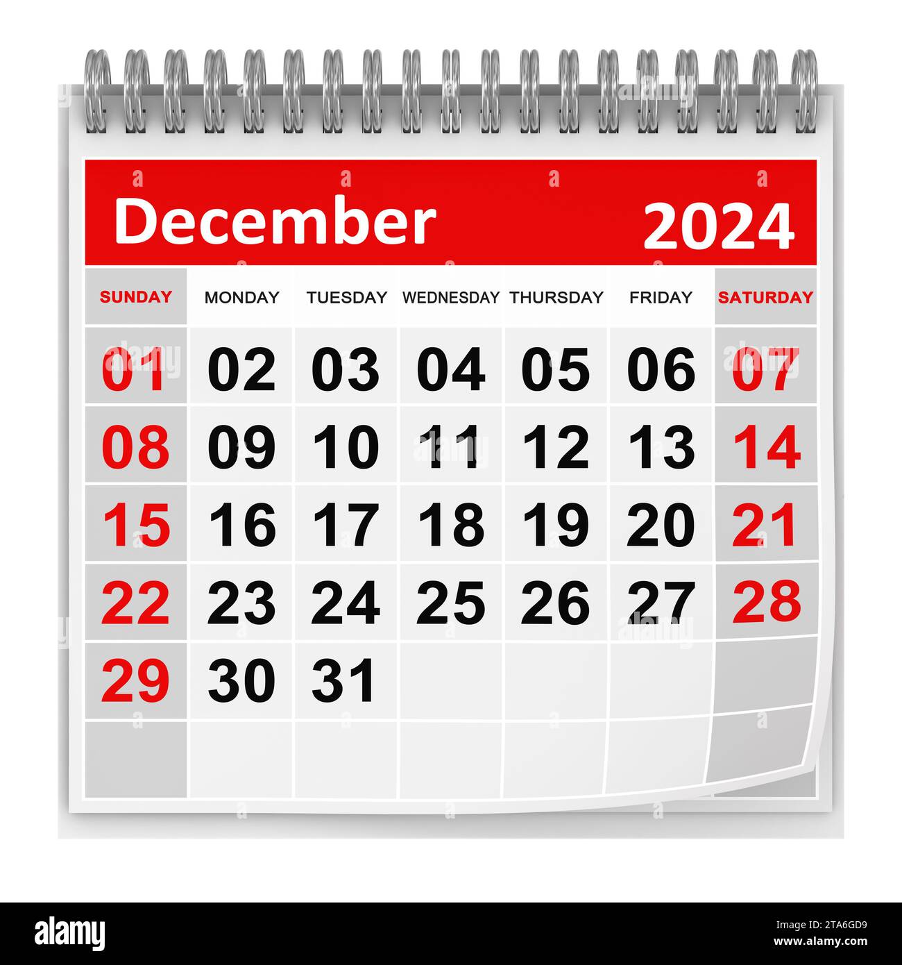 Calendar - December 2024 , This is a 3d rendered computer generated ...