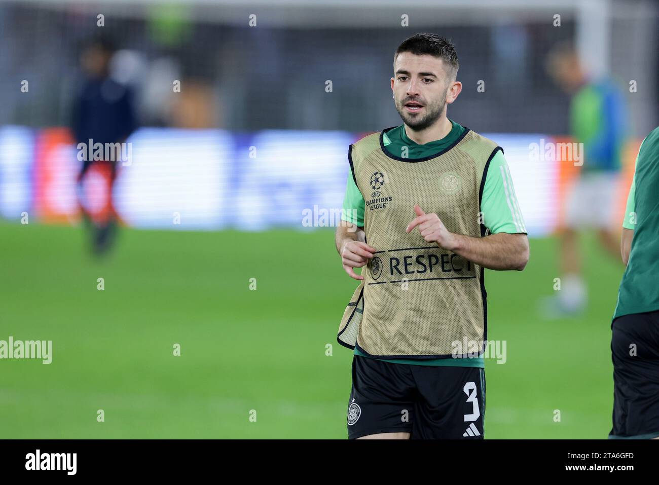 Celtic's Scottish defender Greg Taylor looks during the UEFA Champions ...