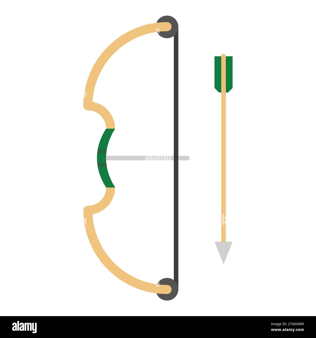 Arrow and bow archery professional sport flat style icon. Vector Stock ...