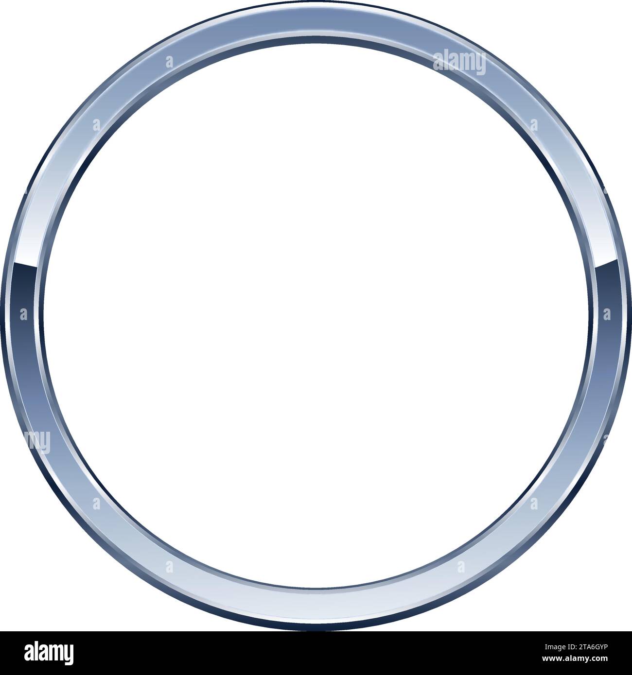 elegant silver chrome metal ring elementvector isolated on transparent ...