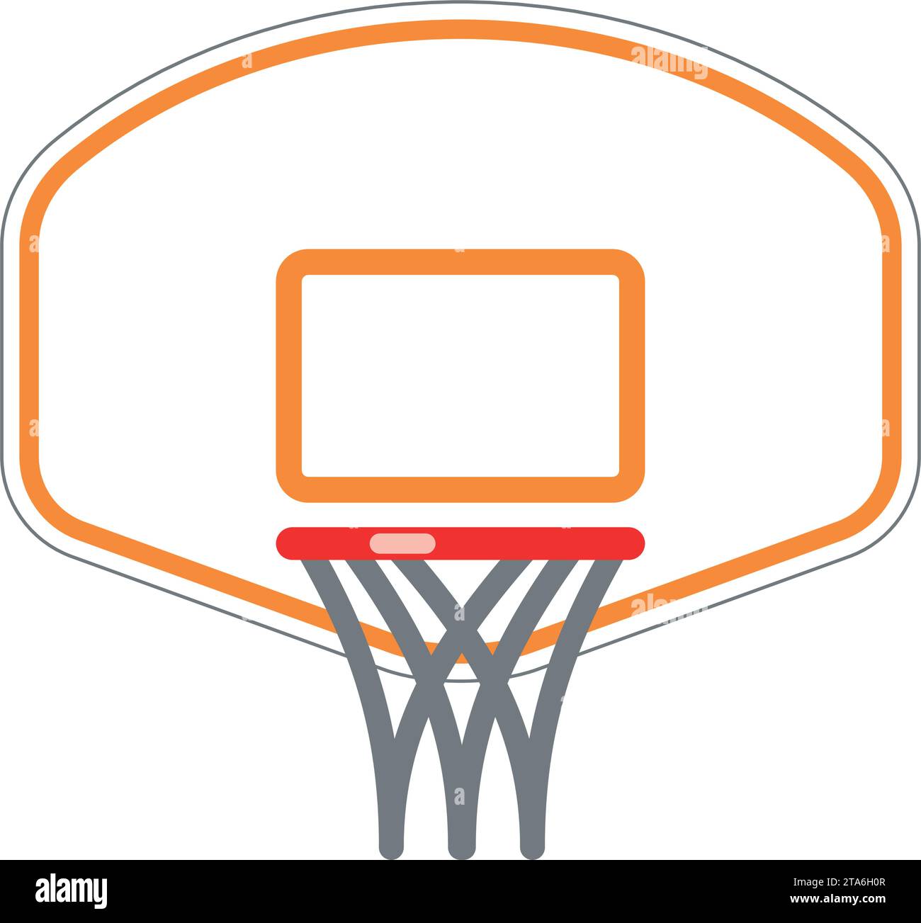 classic basketball hoop ring net and backboard logo simple line drawing ...