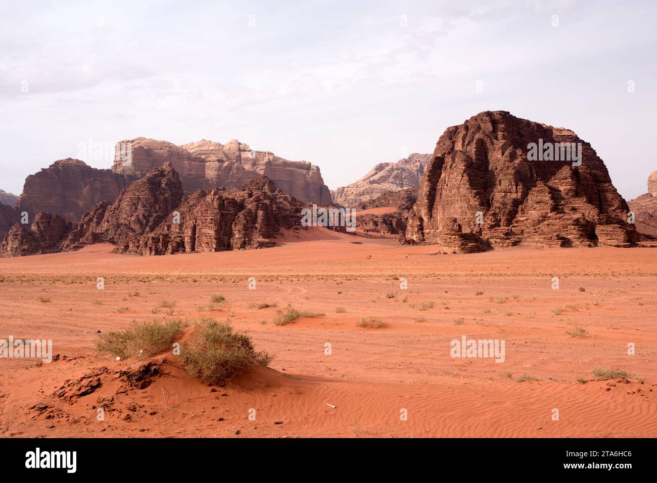 Wadi Rum or Valley of the Moon (UNESCO World Heritage). Sandstone ...
