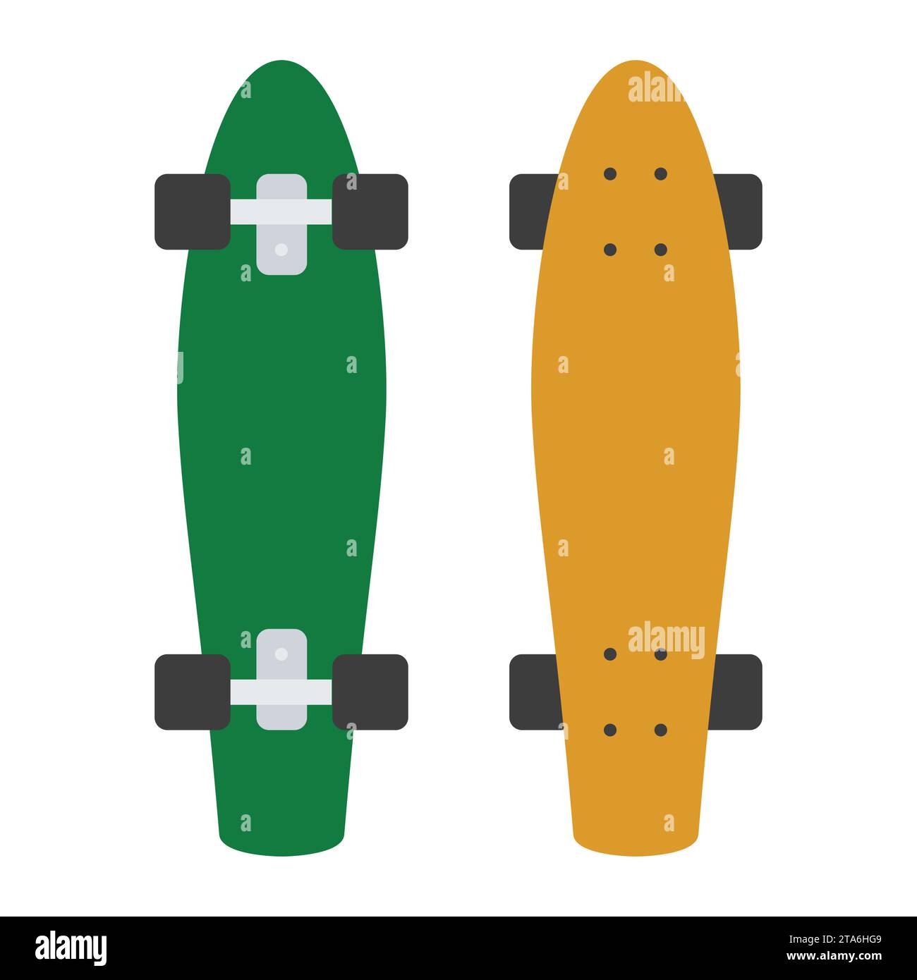 Longboard skateboard isolated on white background. Vector skateboarding ...