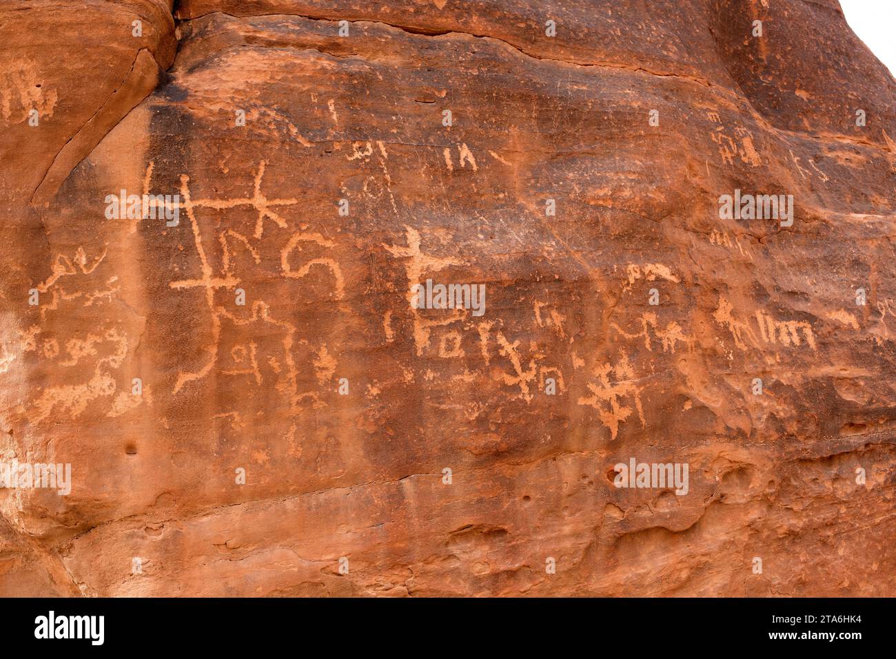 Wadi Rum or Valley of the Moon (UNESCO World Heritage). Thamudic ...