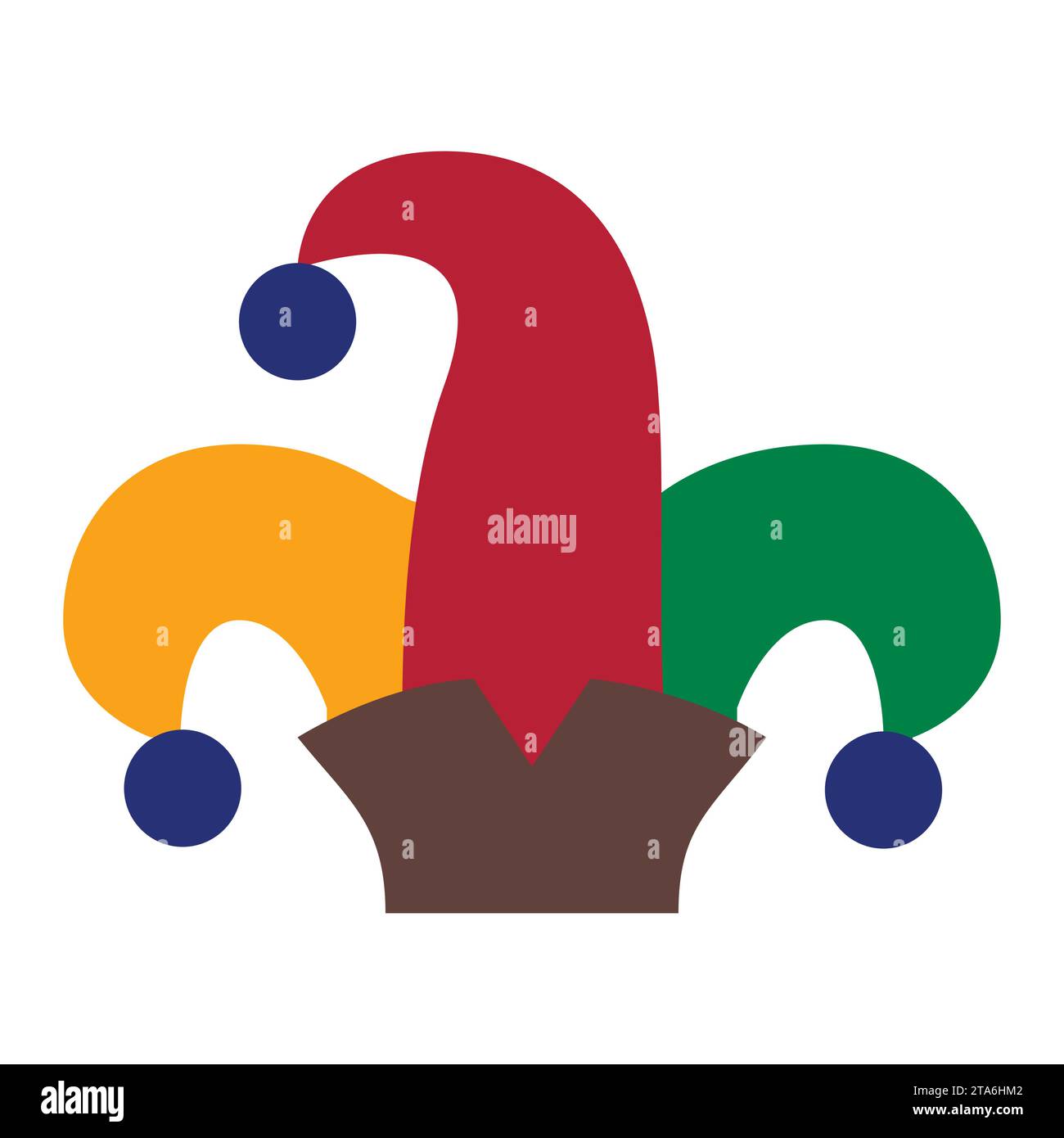 Humor jester hat icon isolated on white background. Joker cap vector ...