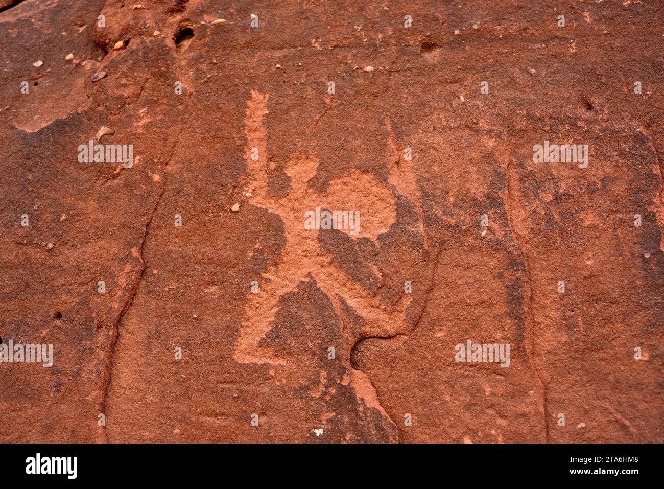 Wadi Rum or Valley of the Moon (UNESCO World Heritage). Petroglyphs in ...