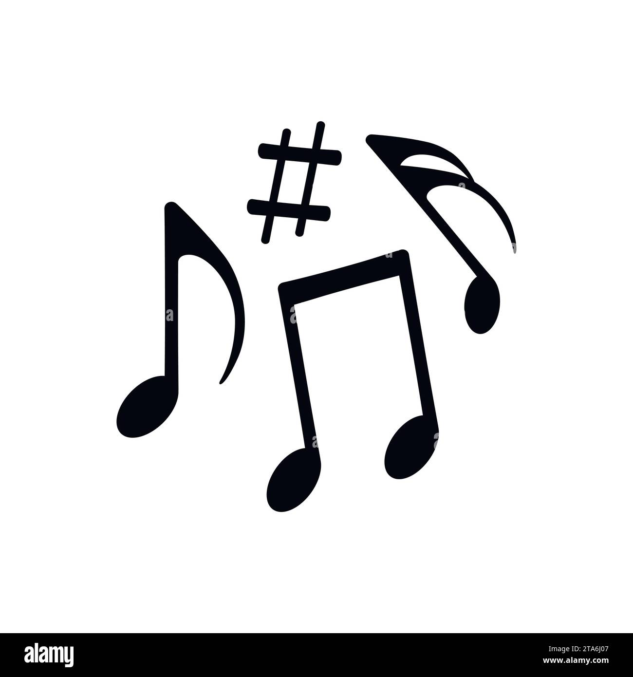Music notes icon isolated on white background. Vector illustration ...