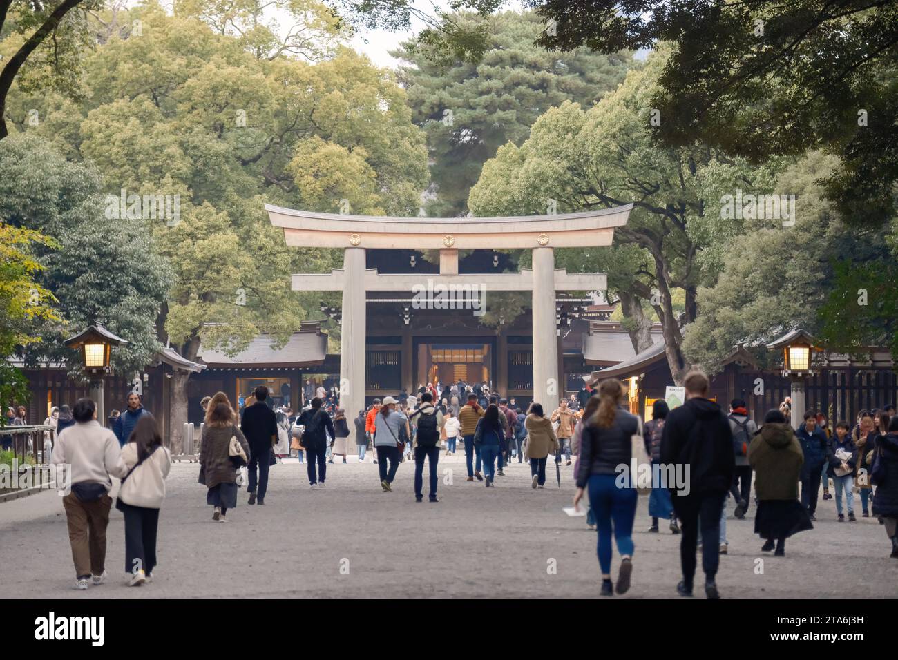 Tokyo, Japan - 28, 2023: Meiji Shrine or Meiji Jingu Main Shrine in ...