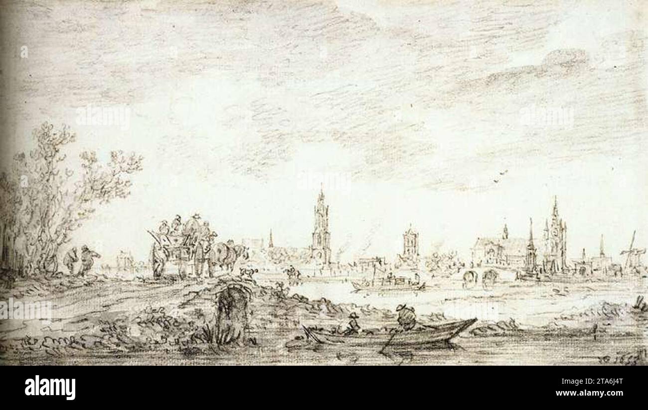 View of Delft from the North 1653 by Jan Van Goyen Stock Photo - Alamy