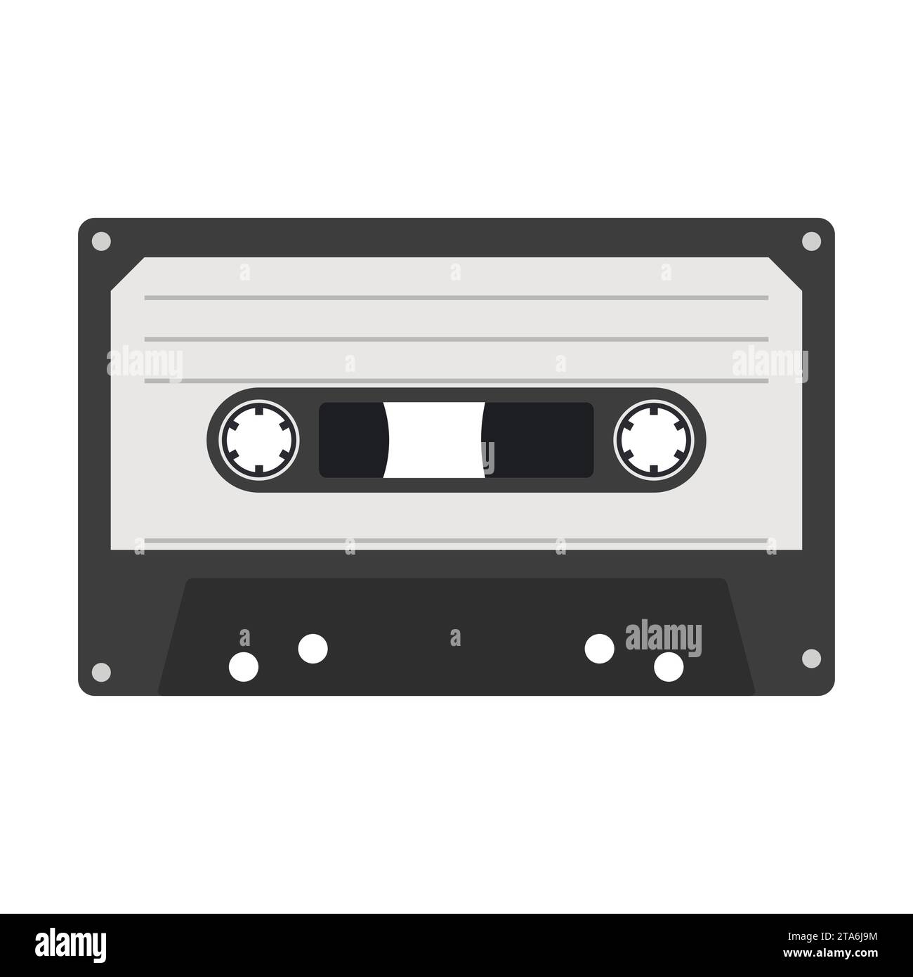 Compact Cassette isolated on white background, Musicassette in flat ...