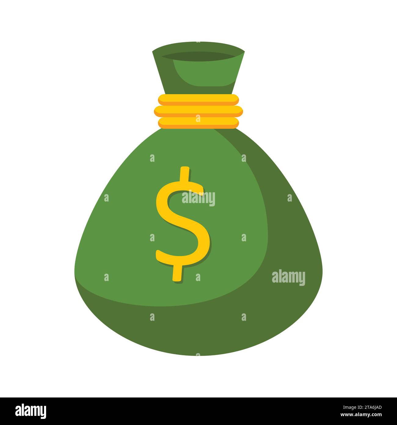 Dollar money bag icon in flat style isolated o white background. Vector ...