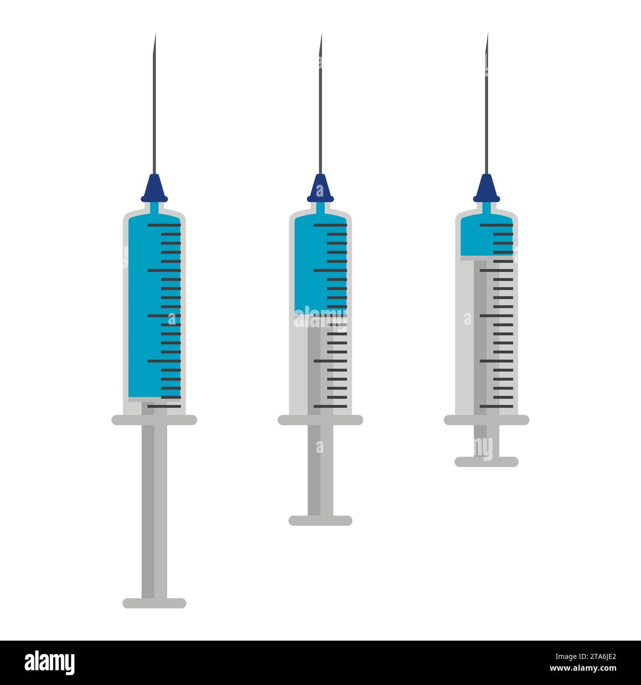 Medical syringe icon set isolated on white background. Syringes are ...