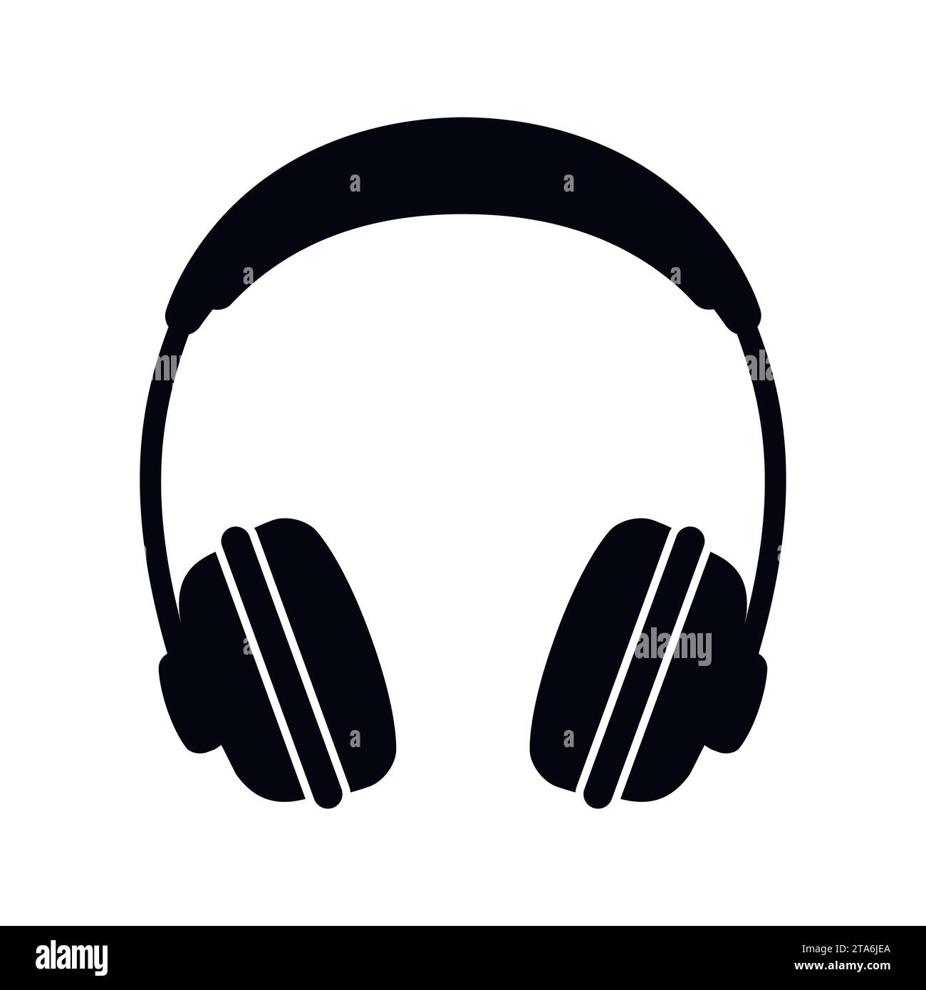 Black headphones icon isolated on white background, Vector illustration ...