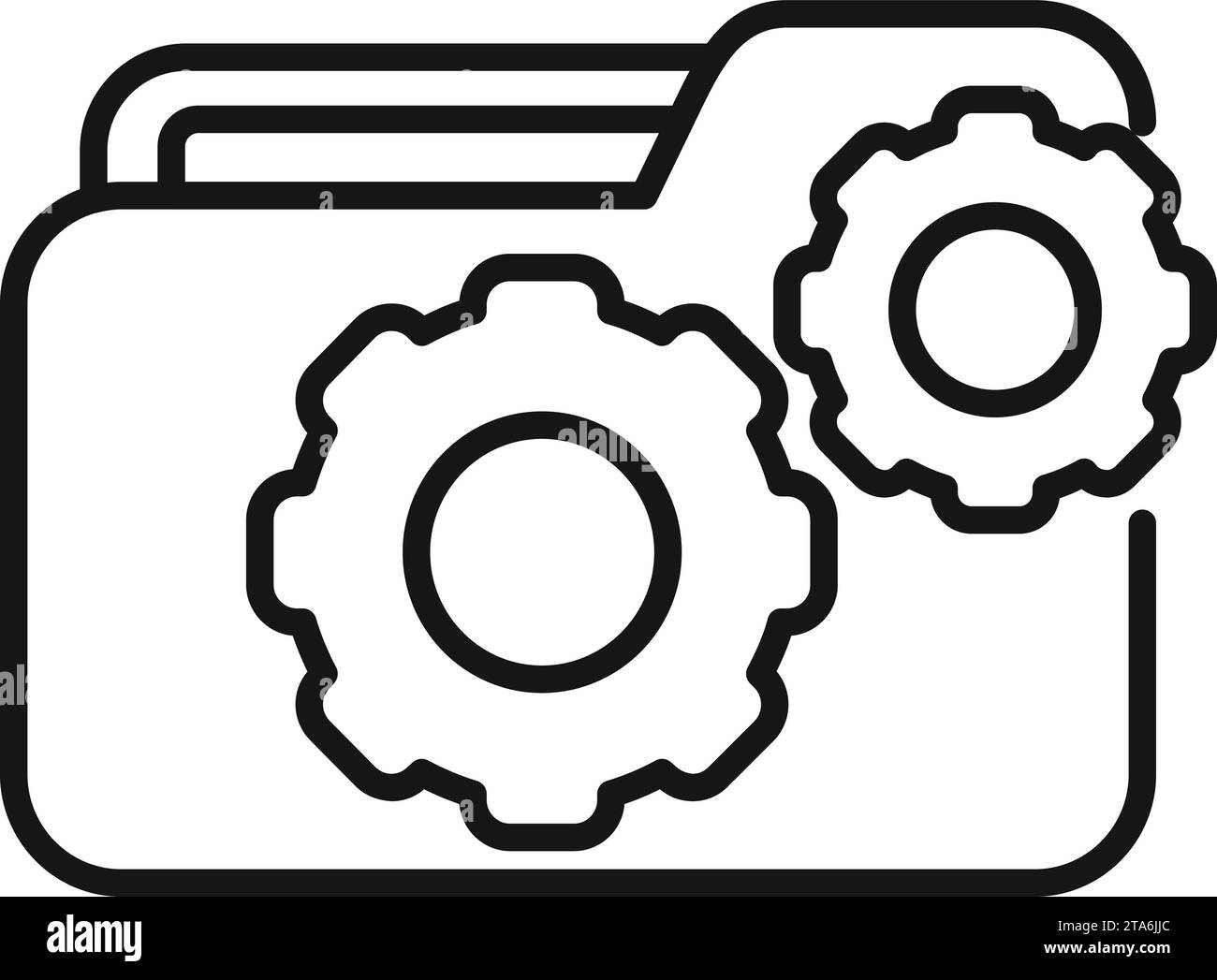 Folder Data Api Icon Outline Vector Monitor Hosting Mobile Build Team Stock Vector Image And Art