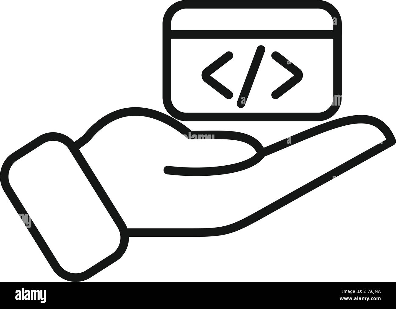 Care api code icon outline vector. Gear hosting server. Internet cloud data Stock Vector Image ...