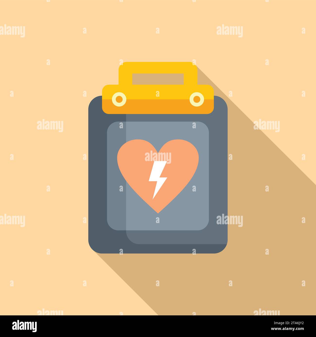 Electric defibrillator icon flat vector. Health automatic care. Cardiac support Stock Vector ...