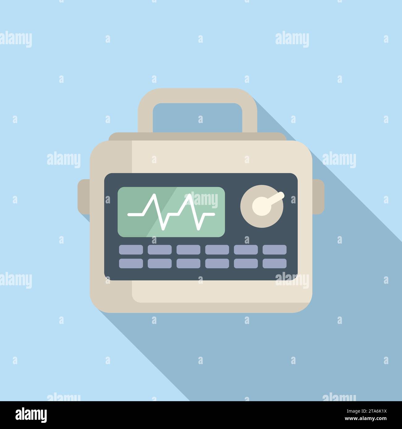 Aed defibrillator icon flat vector. Heart disease attack. First aid help Stock Vector Image ...