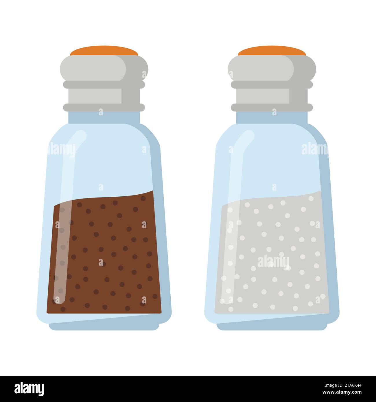 Salt and pepper shakers isolated on white background, Vector Stock ...