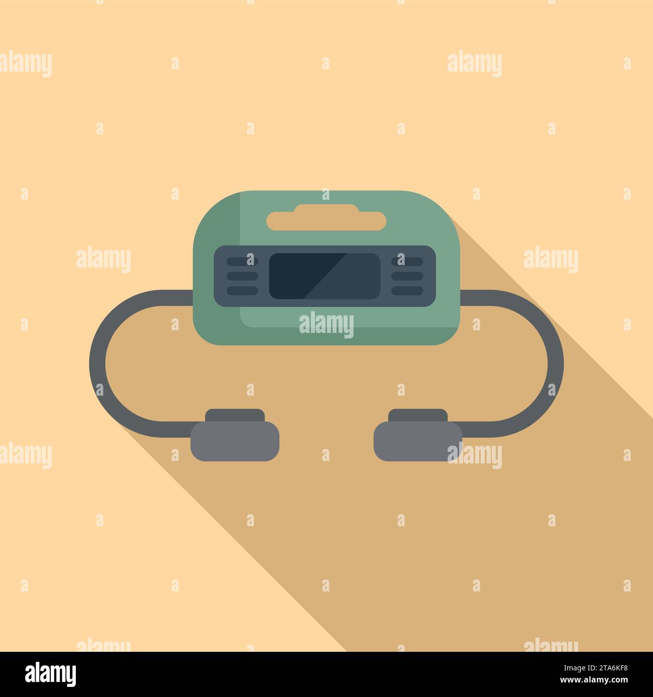 Cardiac defibrillator icon flat vector. Heart attack. Automatic care treatment Stock Vector ...