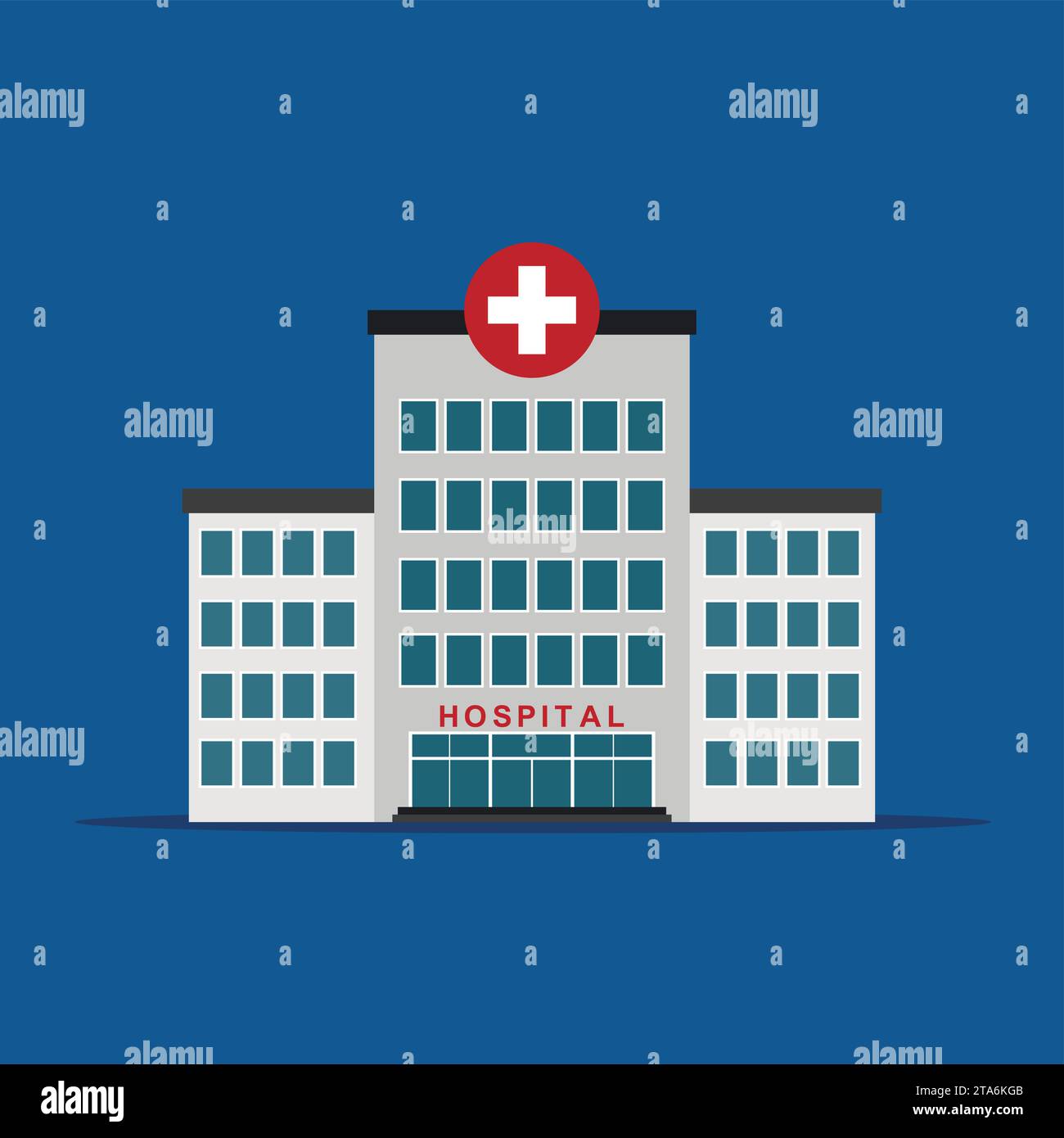 Hospital isolated on blue background, Vector illustration Stock Vector ...