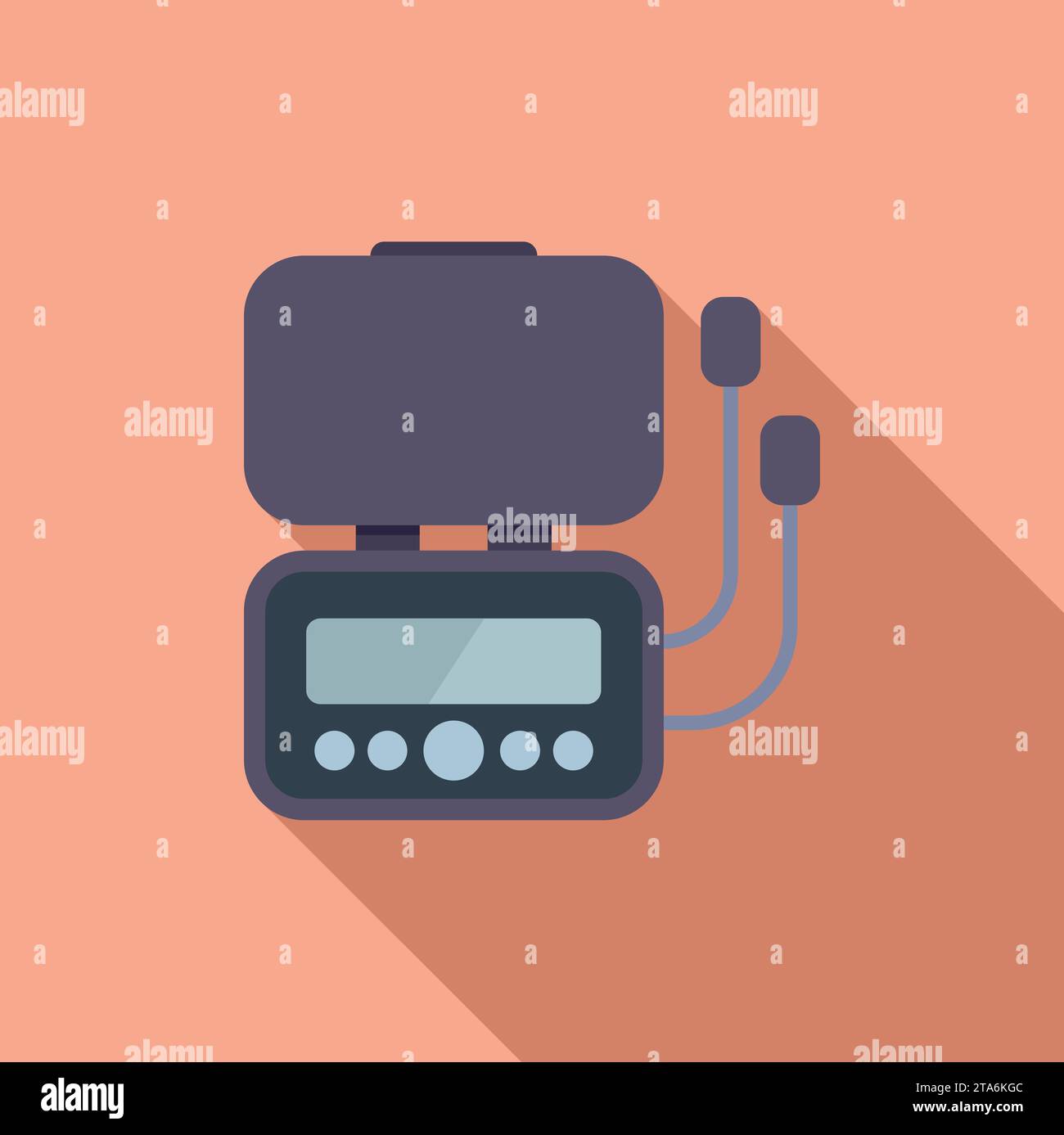 Disease defibrillator icon flat vector. Cardiac attack device. Electrical health Stock Vector ...