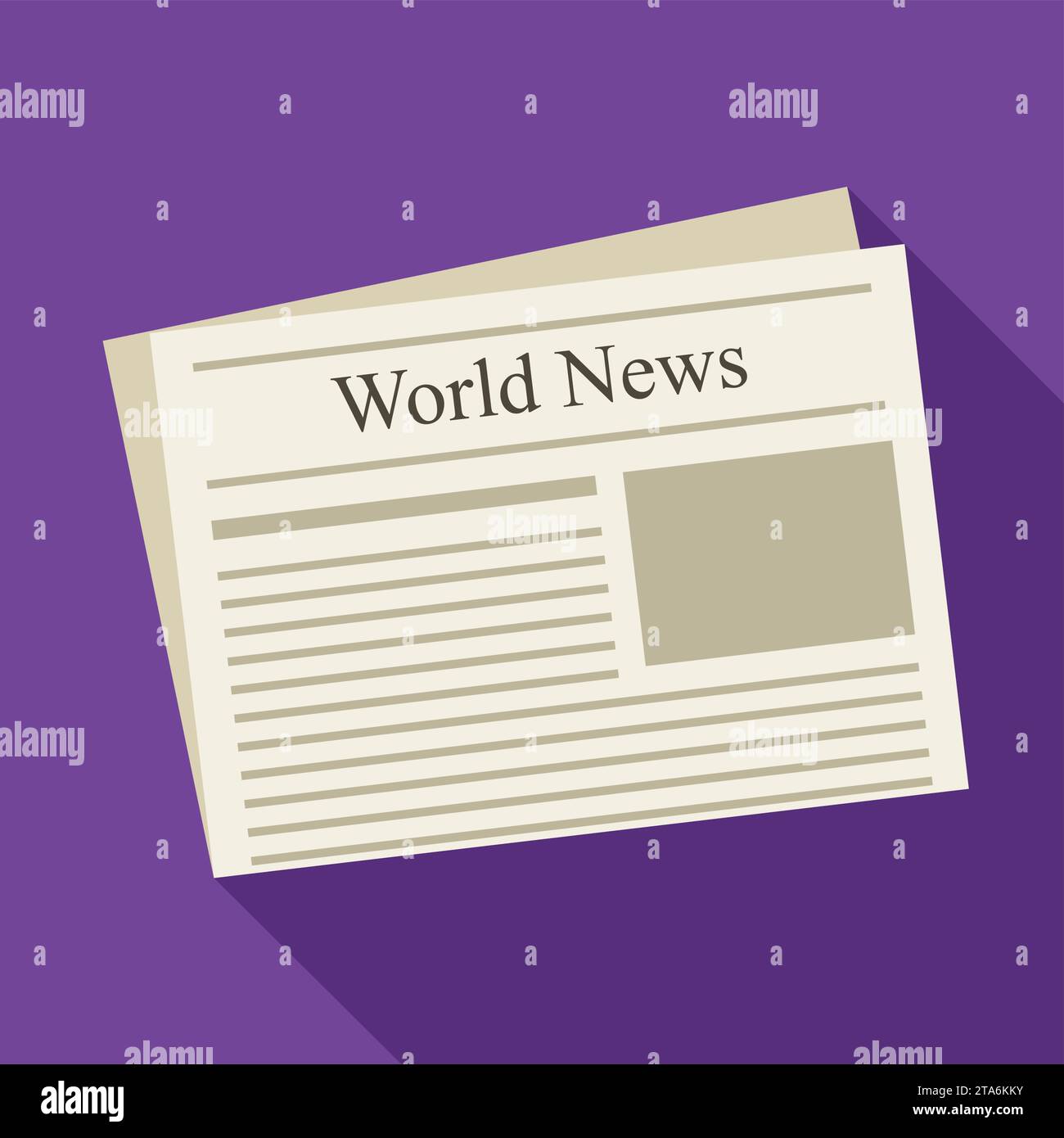 Newspaper icon isolated on background with shadow, Vector illustration ...