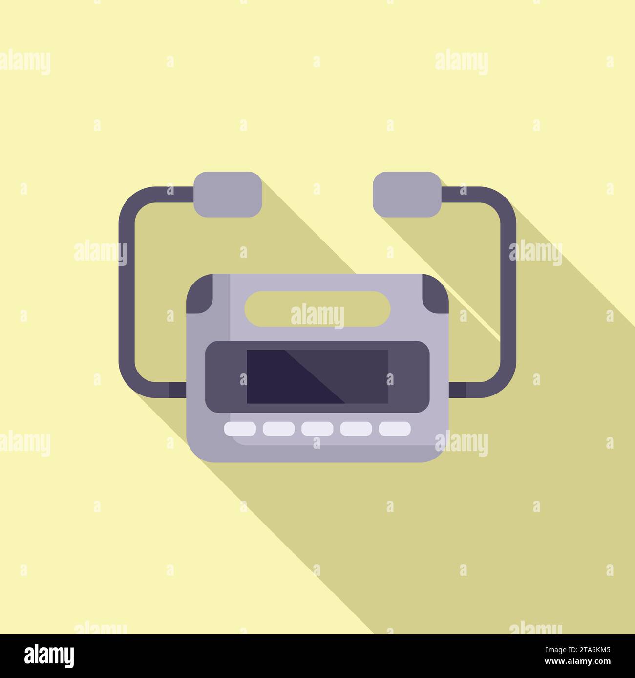 Cardiac first aid icon flat vector. Medical defibrillator. Device portable Stock Vector Image ...