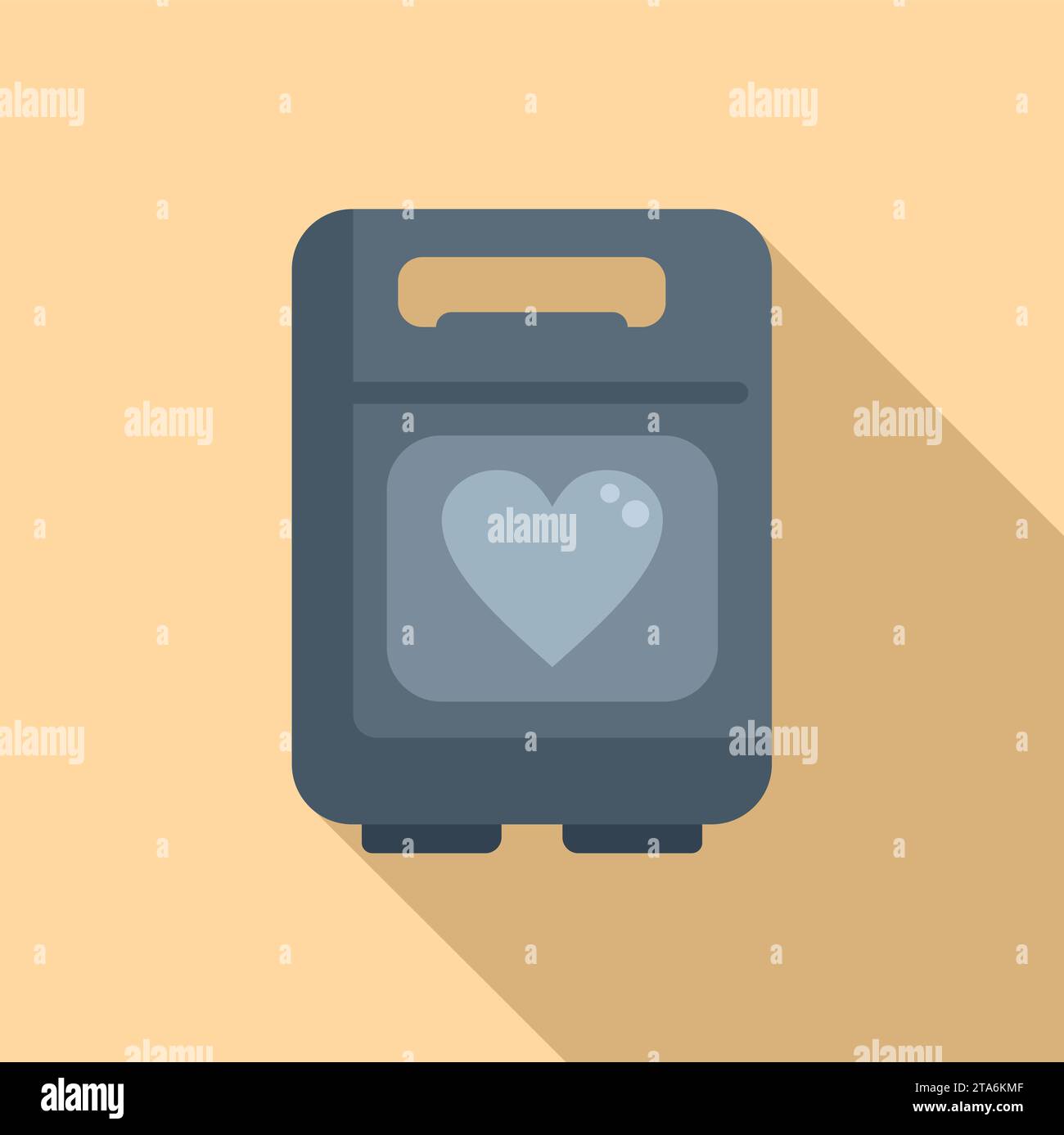 Safety defibrillator icon flat vector. Cardiac attack problem. Cross life Stock Vector Image ...