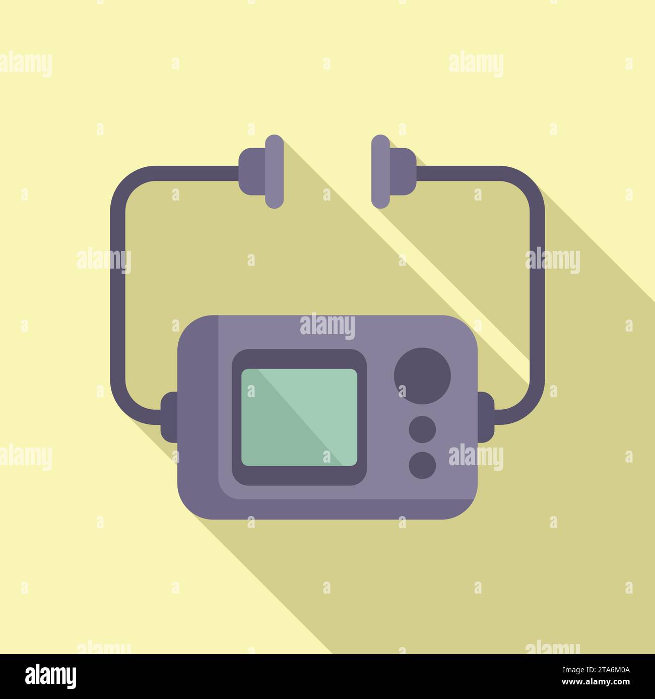 Ems defibrillator icon flat vector. Automatic care device. Patient cardiac attack Stock Vector ...