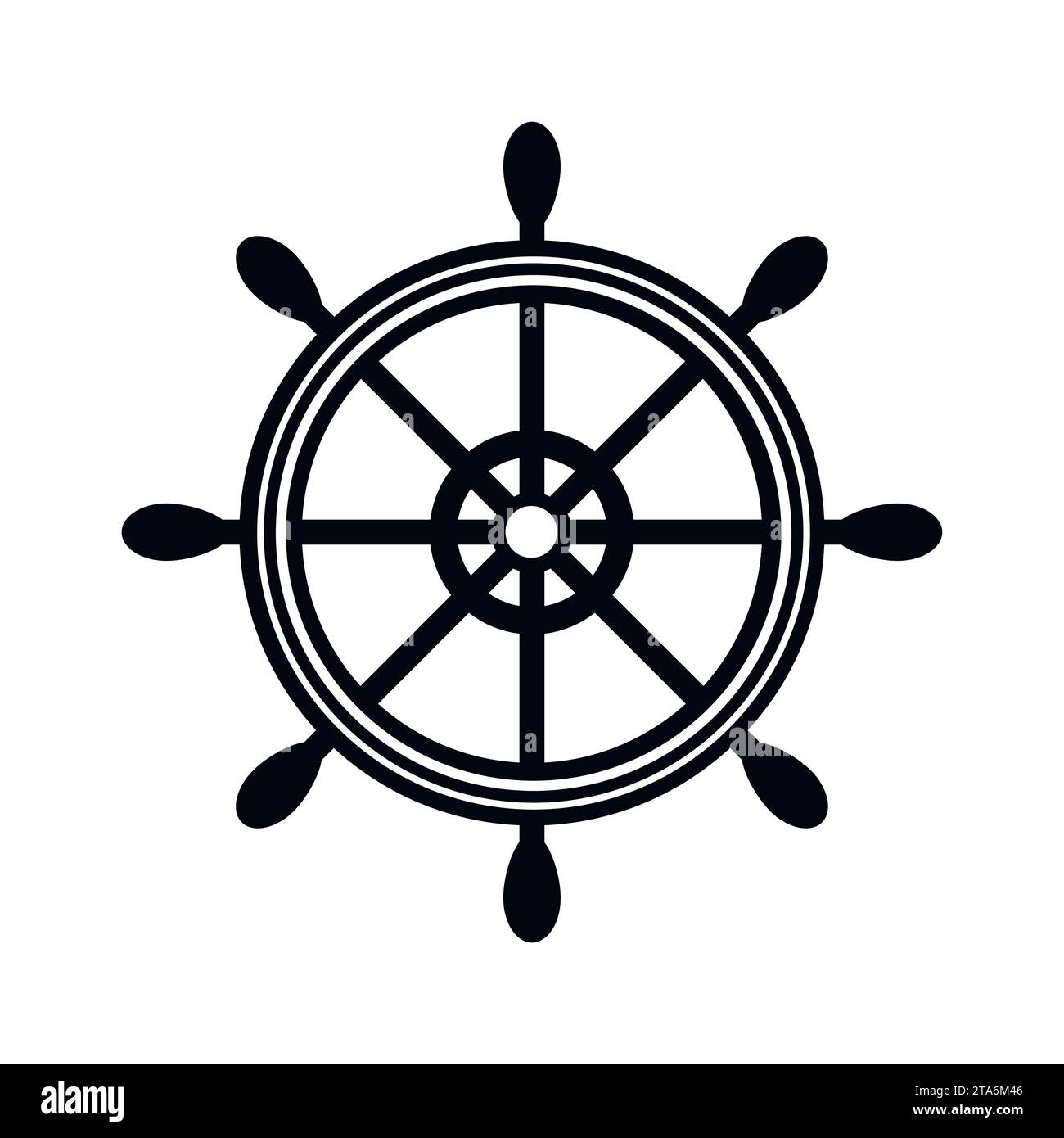 Marine helm icon isolated on white background. Vector Stock Vector ...