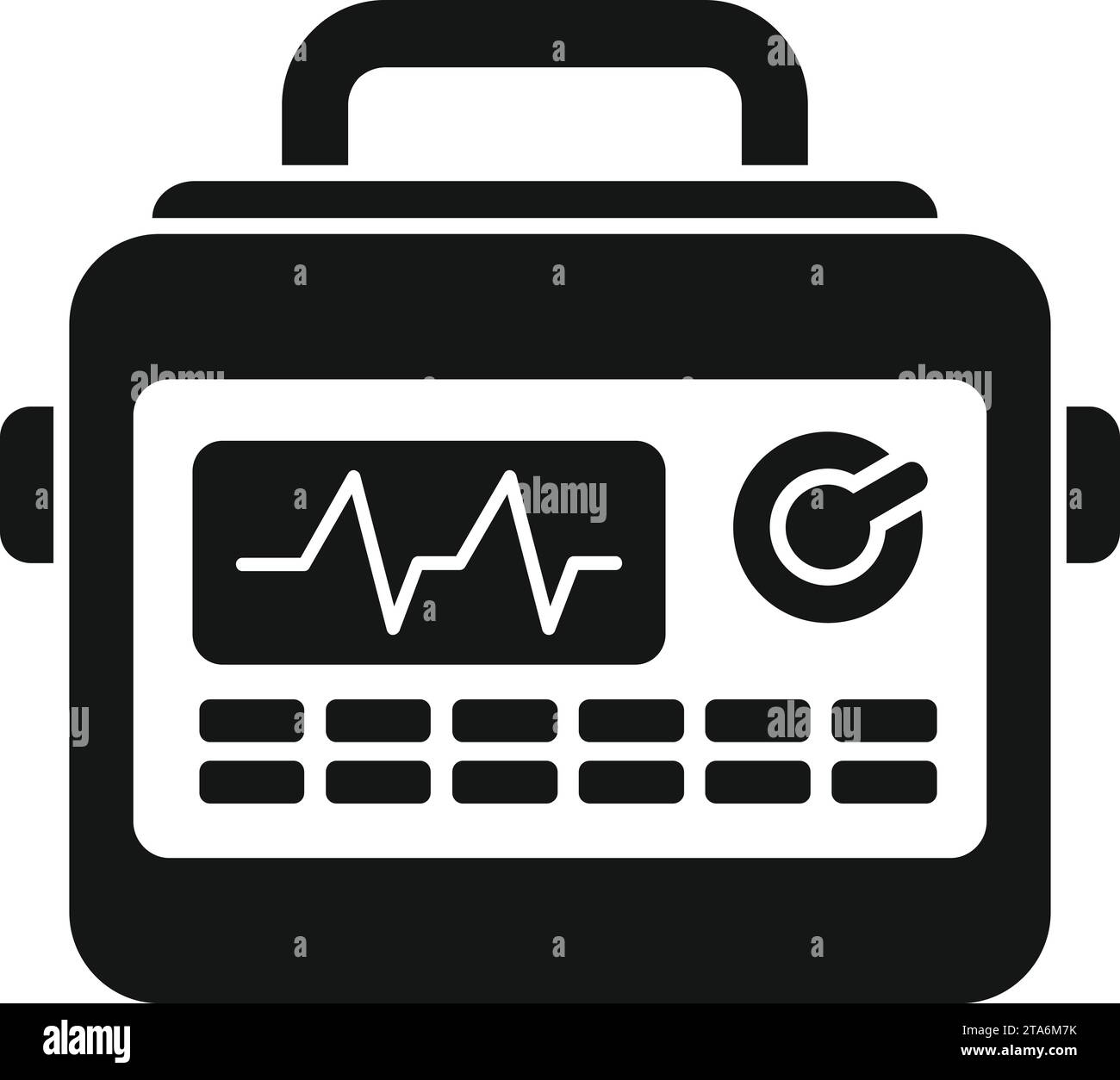 Heart defibrillator icon simple vector. Patient cardiac attack. Cross life saving Stock Vector ...