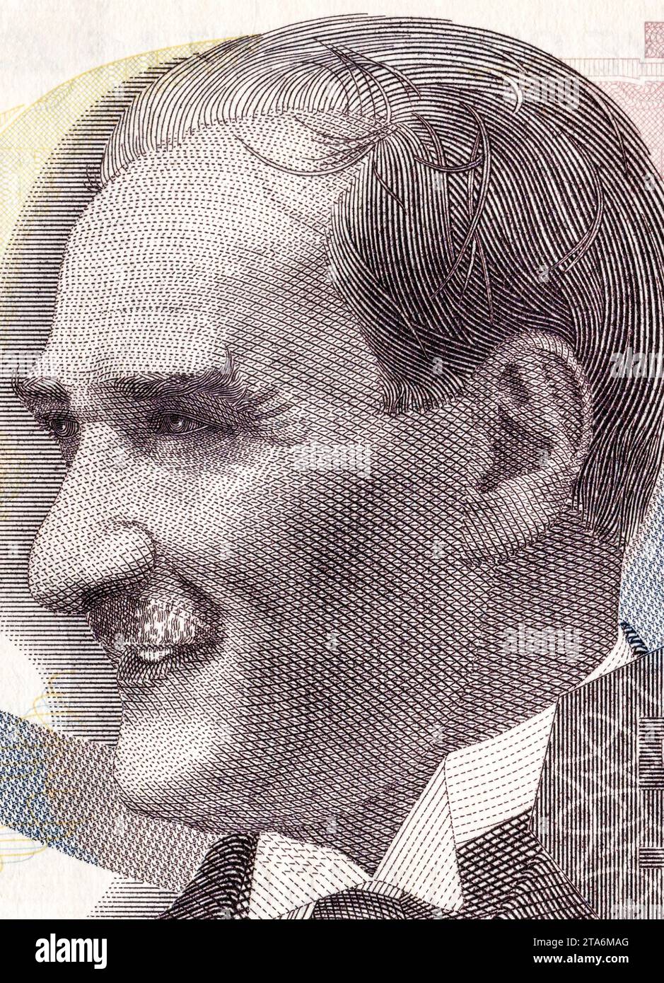 Mustafa Kemal Ataturk (1881 - 1938). Portrait from Turkey banknotes ...