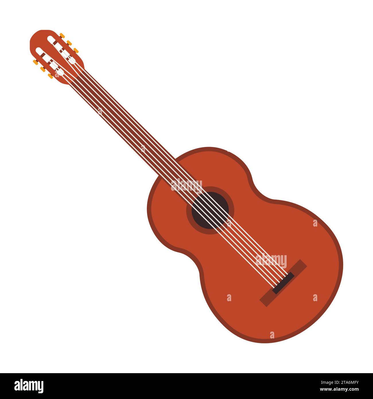 Guitar icon, Acoustic musical instrument sign Isolated on white ...