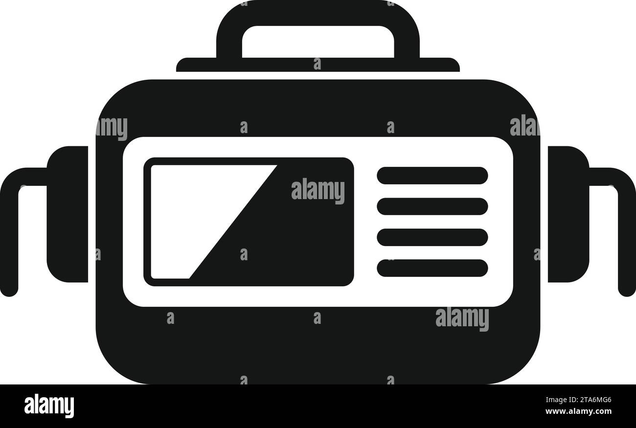 Heart attack aid device icon simple vector. Modern defibrillator. Portable device safety Stock ...