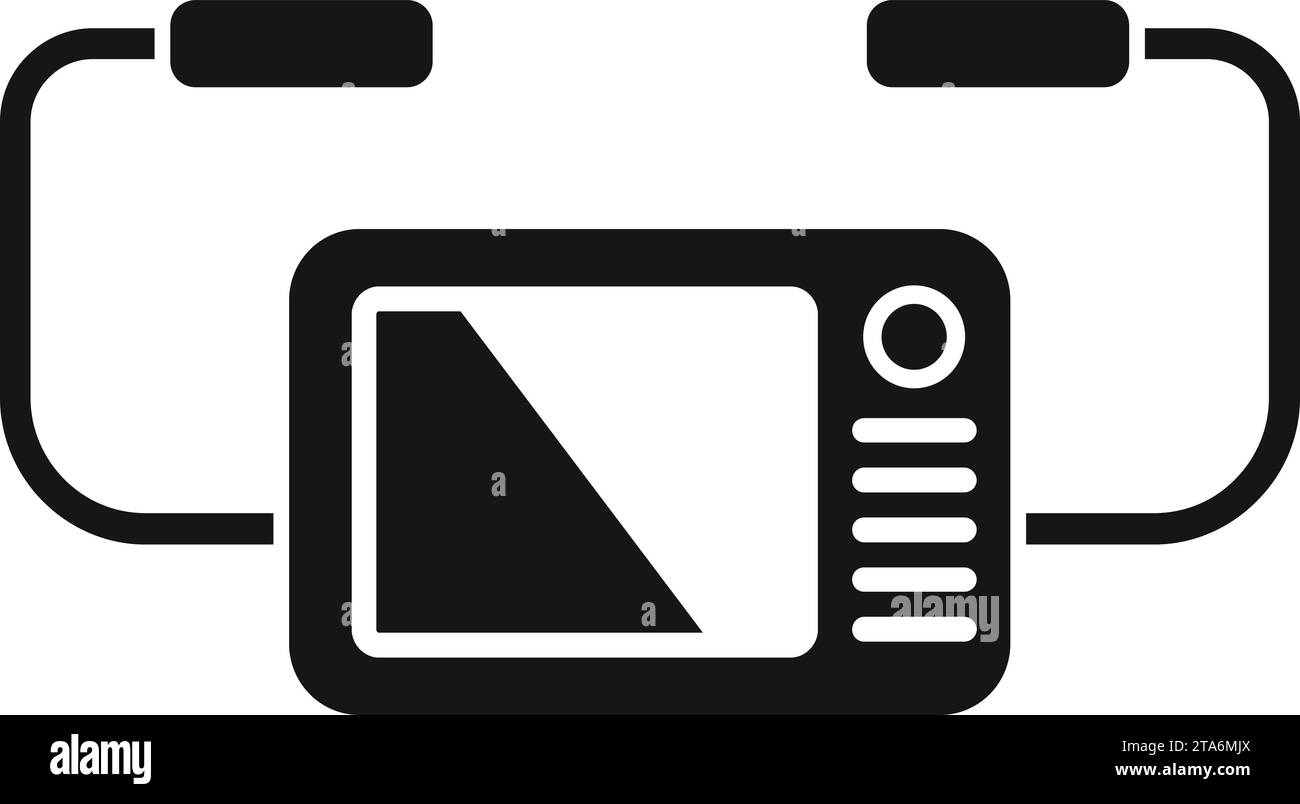 Treatment defibrillator icon simple vector. Automated portable device. Cardiac person problem ...
