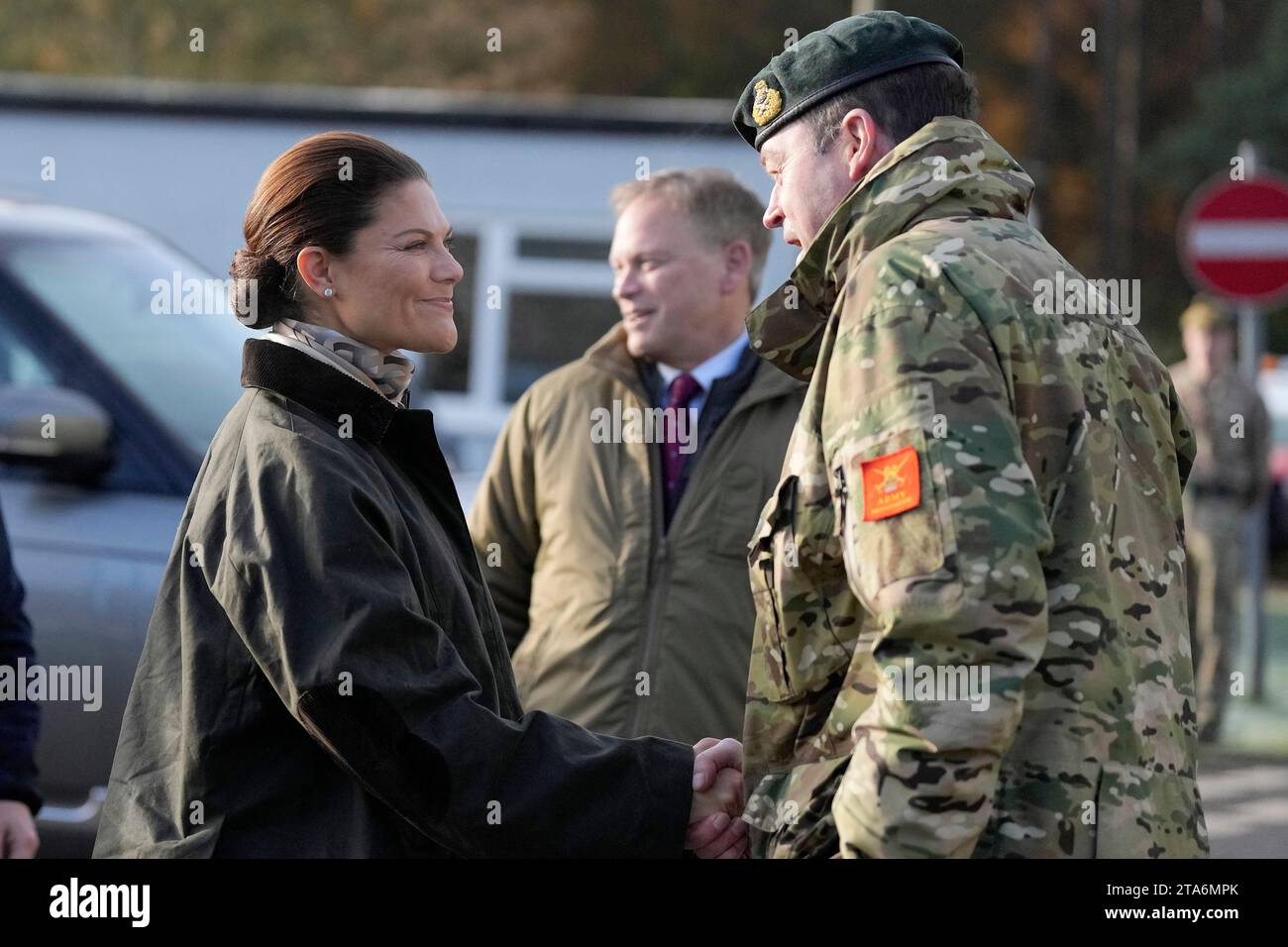Swedish Crown Princess Victoria arrives at a military base to visit ...