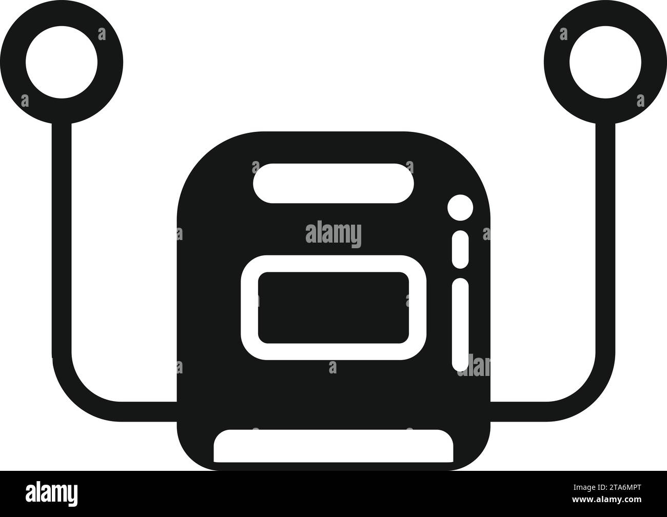 Safety defibrillator icon simple vector. Cardiac attack problem. Cross ...