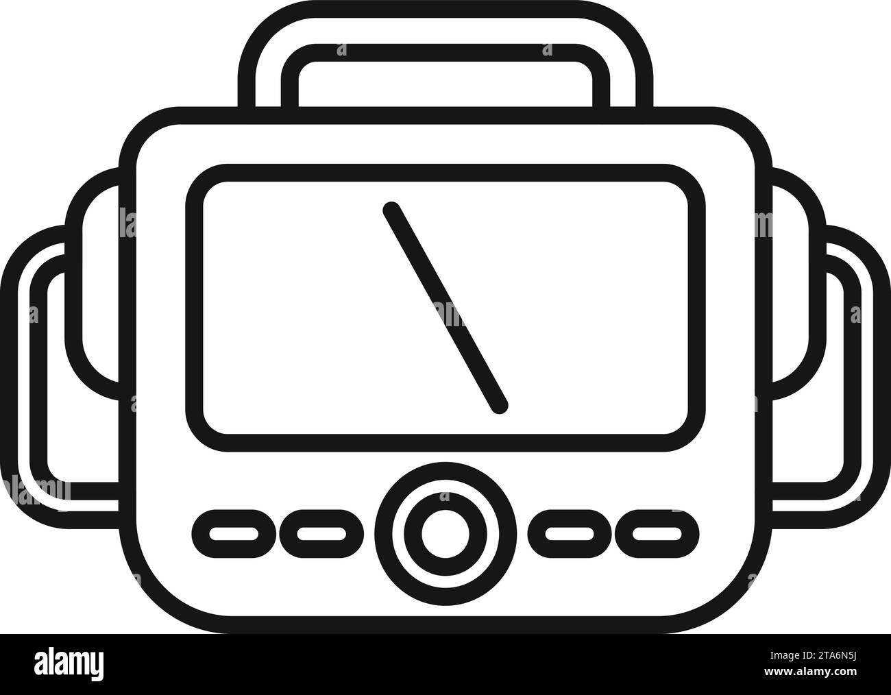 Automated defibrillator icon outline vector. Portable device. Cardiac ...