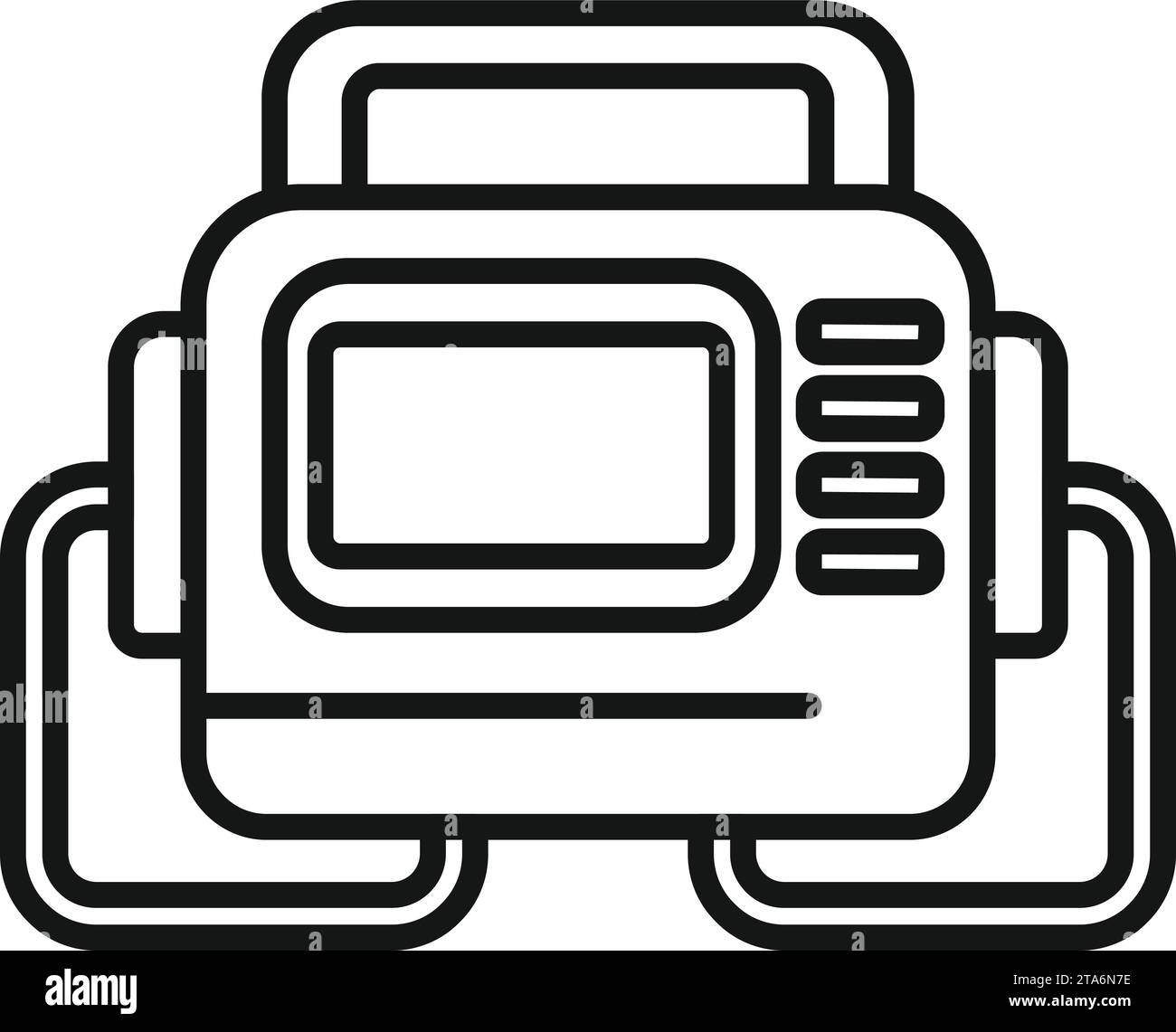 Heart defibrillator icon outline vector. Patient cardiac attack. Cross ...