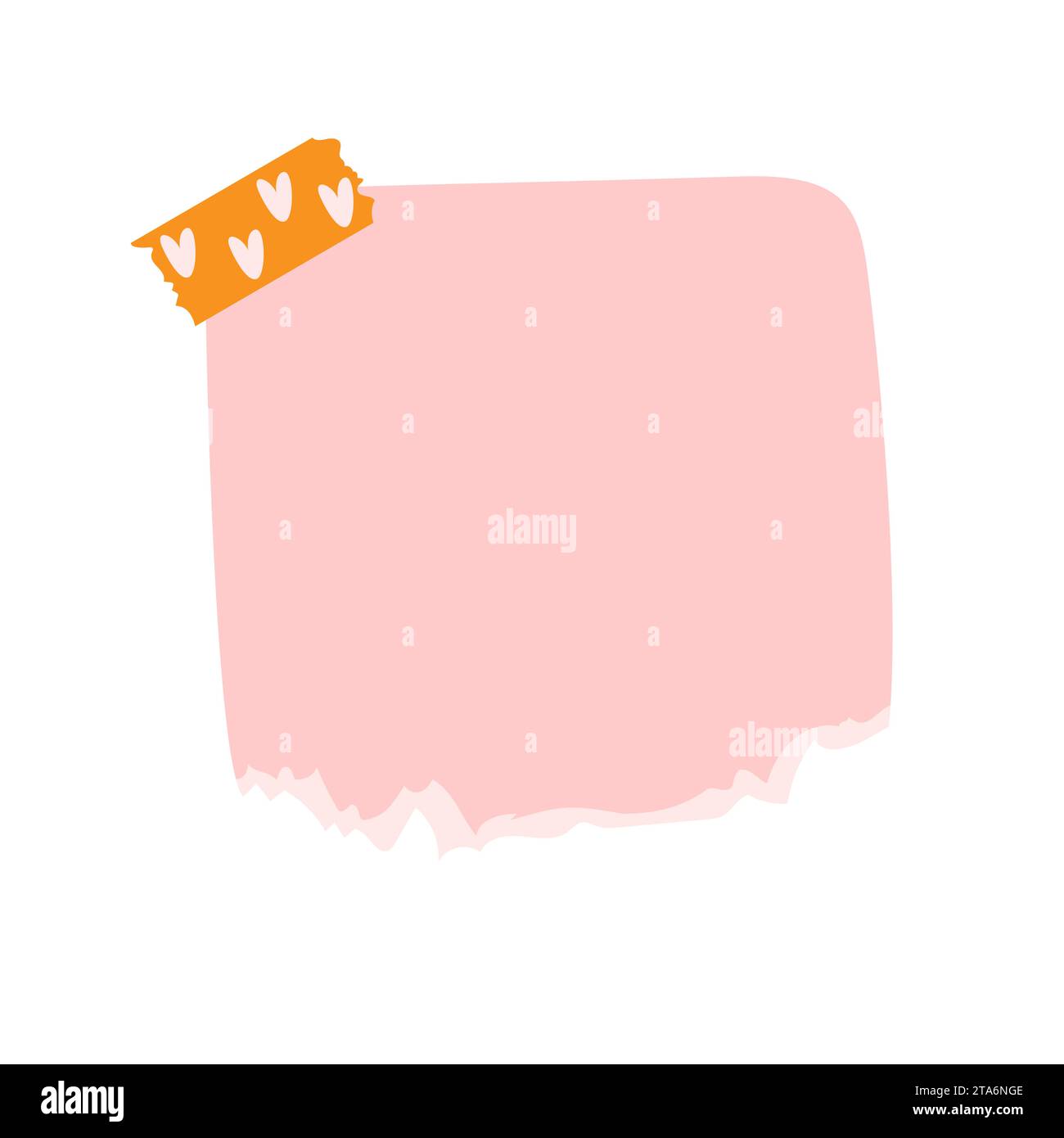 pink note paper post with heart type. Love romantic sticker on wall ...